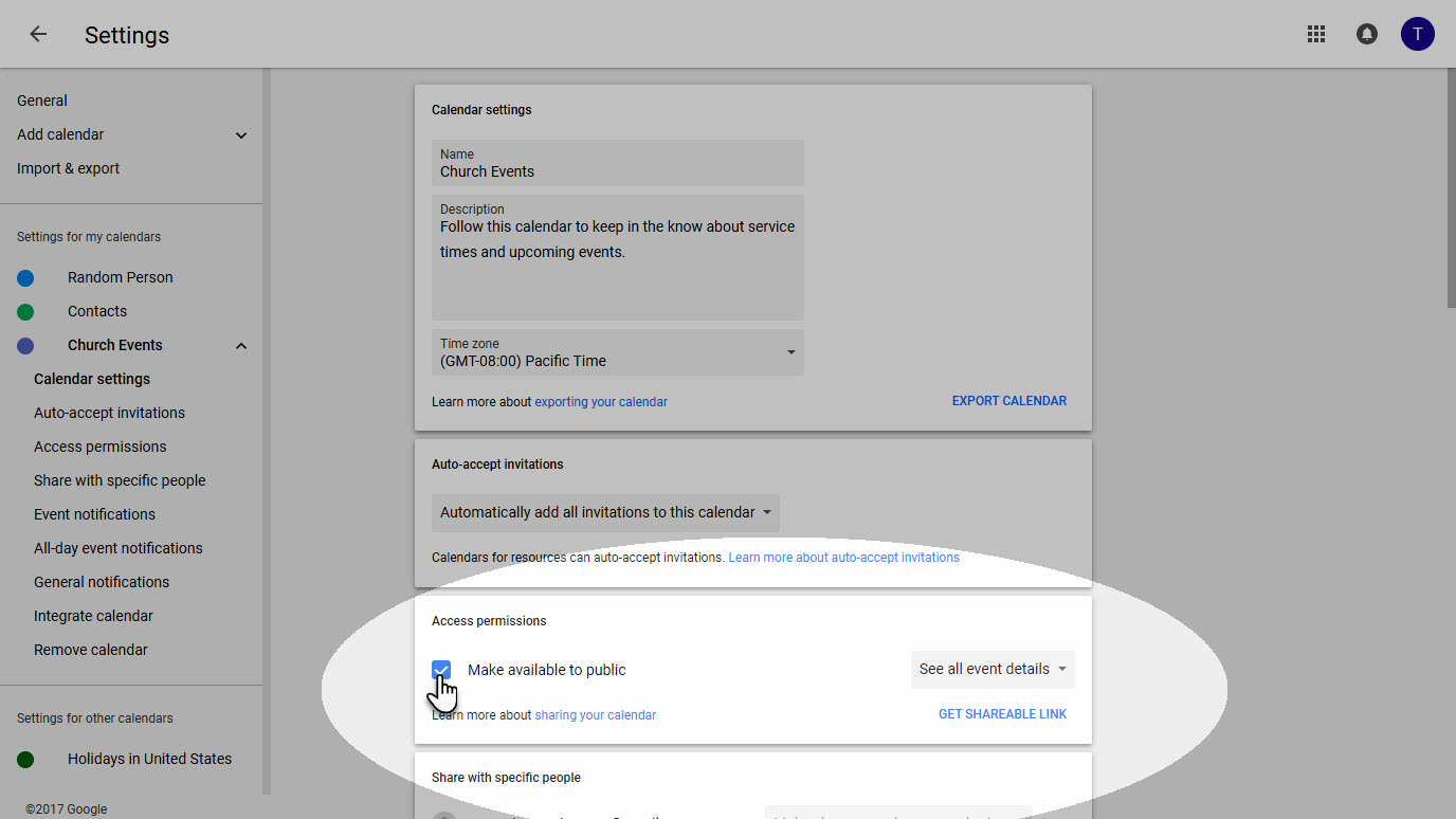 Church Websites Calendar How To Create A Google Calendar For Use On 