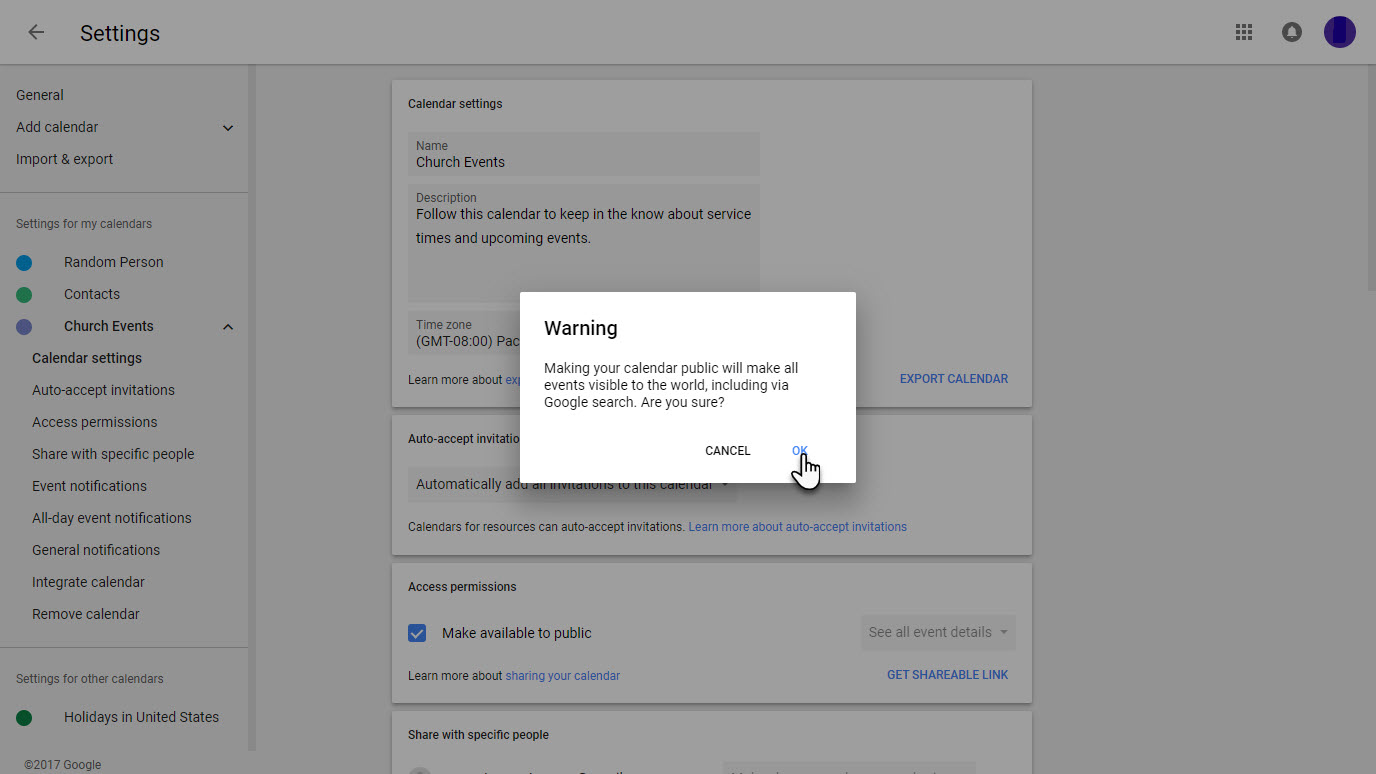 Church Websites Calendar How To Create A Google Calendar For Use On 